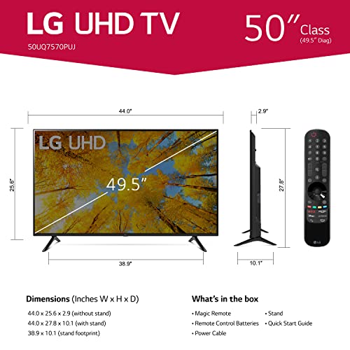 LG UHD UQ75 Series 50” (50UQ7570PUJ, 2022), Black