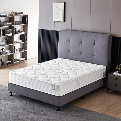 Twin Size Mattress - 10 Inch Cool Memory Foam & Spring Hybrid Mattress with Breathable Cover - Comfort Plush Euro Pillow Top - Rolled in a Box - Oliver & Smith