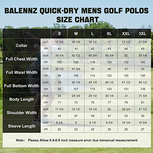 BALENNZ Golf Polos for Men Quick-Dry Athletic Mens Polo Shirts Short Sleeve Summer Casual Moisture Wicking Golf Shirt 4 Pack Black, Dark Grey, Light Grey, Navy Large