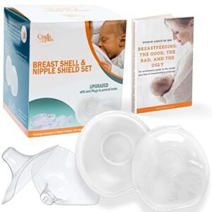 nipple shield & milk collector for breastmilk - breast feeding essentials w/breast shells milk collector nipple protector for breastfeeding breast milk catcher for breastfeeding milk collection cups