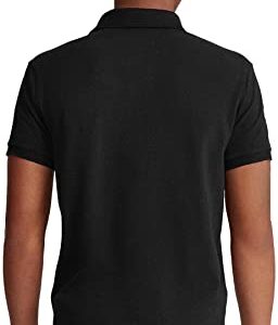 POLO RALPH LAUREN Mens Big Pony Custom Slim Fit Mesh Polo Shirt (Large, Black)