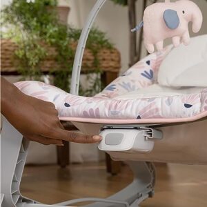 Ingenuity Keep Cozy 3-in-1 Grow with Me Vibrating Baby Bouncer Seat & Infant to Toddler Rocker, Vibrations & -Toy Bar, 0-30 Months Up to 40 lbs (Pink Burst)