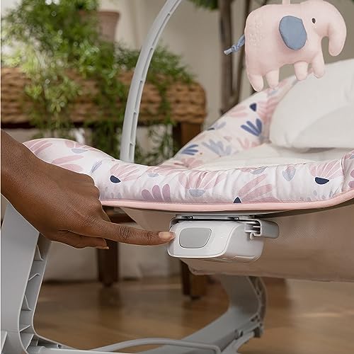 Ingenuity Keep Cozy 3-in-1 Grow with Me Vibrating Baby Bouncer Seat & Infant to Toddler Rocker, Vibrations & -Toy Bar, 0-30 Months Up to 40 lbs (Pink Burst)