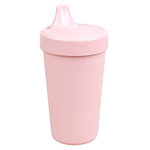 Re Play Made in USA 10 Oz. Sippy Cups for Toddlers, Pack of 1 - Reusable Spill Proof Cups for Kids, Dishwasher/Microwave Safe - Hard Spout Sippy Cups for Toddlers 3.13" x 6.25", Ice Pink