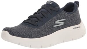 skechers women's go walk flex-dazzling smile sneaker, navy, 6