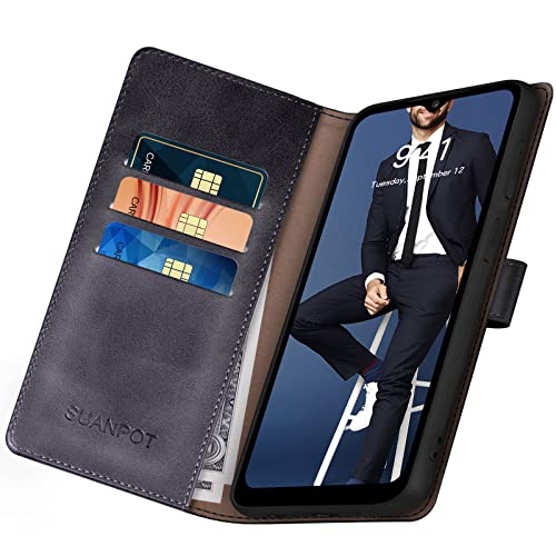 SUANPOT for Samsung Galaxy A03S Wallet case 【RFID Blocking】 Credit Card Holder, Flip Folio Book PU Leather Phone case Shockproof Cover Women Men for Samsung A03S case (Black)