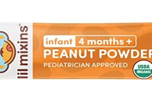 Lil Mixins Early Allergen Introduction Powder, Peanut | Baby Stage 1-3, For Infants & Babies 4-12 Mo., Support Healthy Food Tolerance | Individual Packets, 2 Month Supply