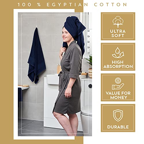 ATEN Homeware Luxury Egyptian Cotton Bath Towels Extra Large - 500 GSM 3 Pieces of 26x54 Inches Bath Sheets - Highly Absorbent and Quick Dry Towel Set - Super Soft Towels for Bathroom (Navy)