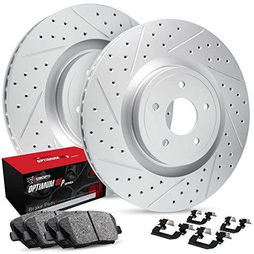 R1 Concepts Rear Brakes and Rotors Kit |Rear Brake Pads| Brake Rotors and Pads| Optimum OEp Brake Pads and Rotors |Hardware Kit |fits 2018-2021 Ford Expedition, F-150, Lincoln Navigator