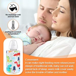 2 Pcs USB Portable Bottle Warmer Travel Milk Hot Keeper USB Travel Infant Bottle Keep Warmer Thermostat for Indoor Outdoor (Dinosaur Style)