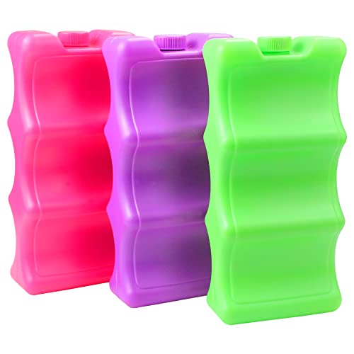 Bercoor 3pcs Breastmilk Ice Pack, Bottle Ice Packs for Breastfeeding Working Mom fit for Cans Bottles Breast Pump Bag, Red, Green, Purplem