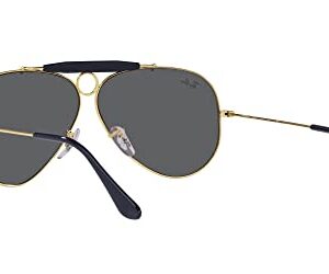 Ray-Ban RB3138 Shooter Pilot Sunglasses, Legend Gold/Dark Grey, 58 mm