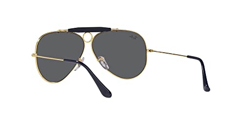 Ray-Ban RB3138 Shooter Pilot Sunglasses, Legend Gold/Dark Grey, 58 mm