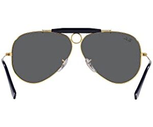 Ray-Ban RB3138 Shooter Pilot Sunglasses, Legend Gold/Dark Grey, 58 mm