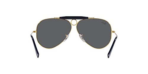 Ray-Ban RB3138 Shooter Pilot Sunglasses, Legend Gold/Dark Grey, 58 mm