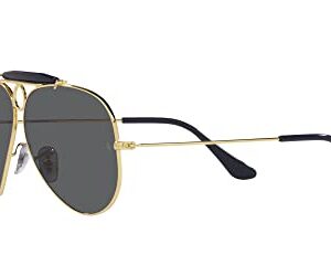 Ray-Ban RB3138 Shooter Pilot Sunglasses, Legend Gold/Dark Grey, 58 mm