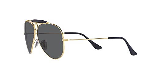 Ray-Ban RB3138 Shooter Pilot Sunglasses, Legend Gold/Dark Grey, 58 mm