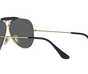 Ray-Ban RB3138 Shooter Pilot Sunglasses, Legend Gold/Dark Grey, 58 mm