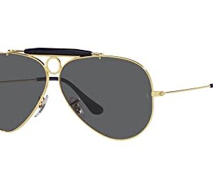 Ray-Ban RB3138 Shooter Pilot Sunglasses, Legend Gold/Dark Grey, 58 mm