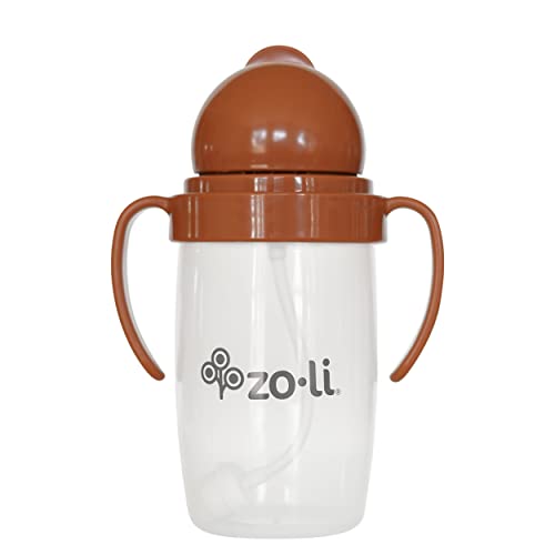 Any angle straw sippy cup | ZoLi BOT 2.0 weighted straw sippy copper rust burnt orange, most loved training sippy cup, toddler transition straw cup, sippy cup with handles