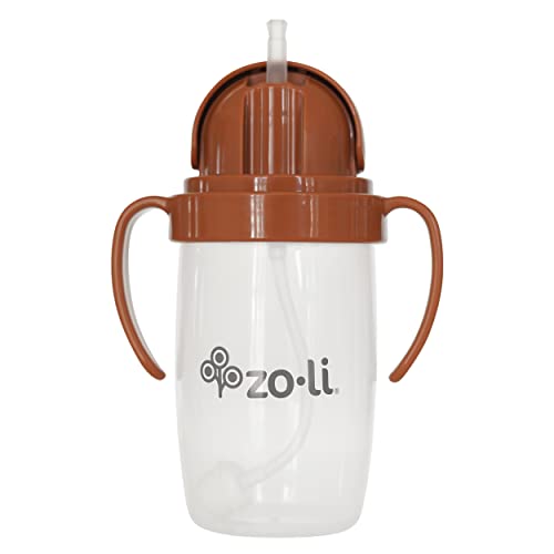 Any angle straw sippy cup | ZoLi BOT 2.0 weighted straw sippy copper rust burnt orange, most loved training sippy cup, toddler transition straw cup, sippy cup with handles