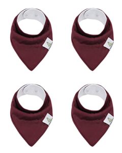 quinton bradley baby 4 pack bandana drool bib basics solid color (maroon)