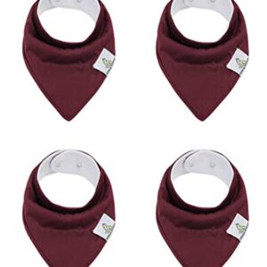 Quinton Bradley Baby 4 Pack Bandana Drool Bib Basics Solid Color (Maroon)