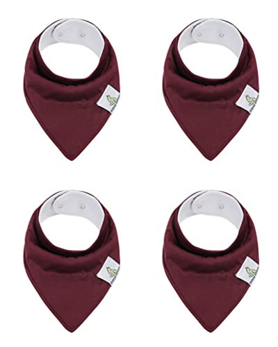 Quinton Bradley Baby 4 Pack Bandana Drool Bib Basics Solid Color (Maroon)