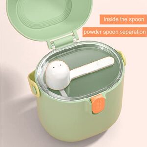 SLDHFE Baby Formula Dispenser Travel Container, Toddler Milk Powder Portable Formulav Storage Snack Containers with Scoop and Carry Handle, for Toddlers Kids (Green)