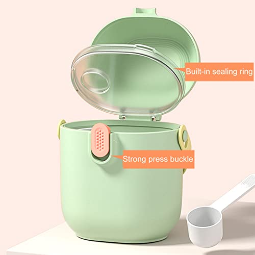 SLDHFE Baby Formula Dispenser Travel Container, Toddler Milk Powder Portable Formulav Storage Snack Containers with Scoop and Carry Handle, for Toddlers Kids (Green)