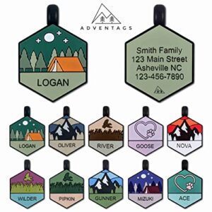 adventags silicone pet id tag - custom engraving - quiet pet tag - outdoor pet tag - dog id tag