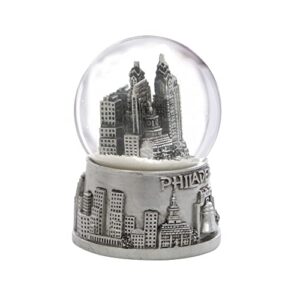 Silver Philadelphia Snow Globe 3.5 Inches Landmarks and Liberty Bell