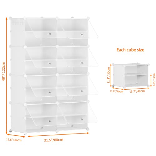 HOMIDEC Shoe Storage, 8-Tier Shoe Rack Organizer for Closet 32 Pair Shoes Shelf Cabinet for Entryway, Bedroom and Hallway