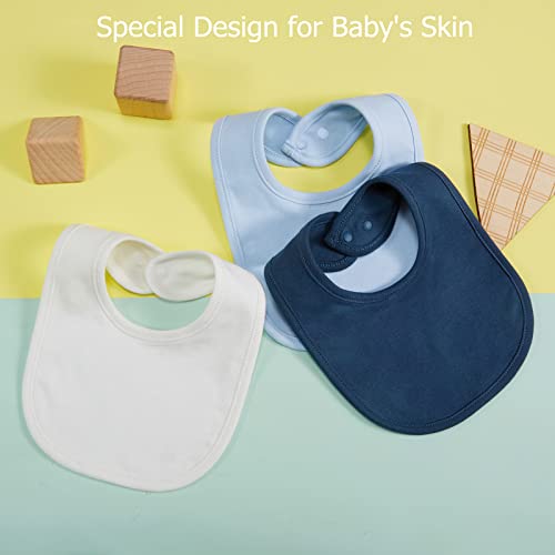 insular Baby Bibs Baby Bandana Drool Bibs 100% Cotton for Boys Girls Unisex for Teething and Drooling, 8 Pack (Blue&Gray&White&Navy Blue)