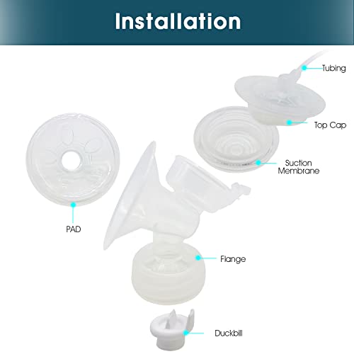 Begical Breast Pump Parts Compatible with Philips Avent Electric Breastpump SCF332/334 ; Incl. Flange, Valve, Tube, Massage Cushion, Silicone Diaphragm, Cap; Not Original Avent Pump Parts