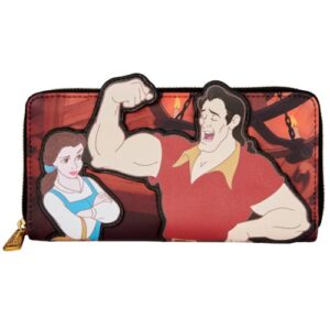 loungefly disney villains scene gaston zip-around wallet beauty and the beast one size