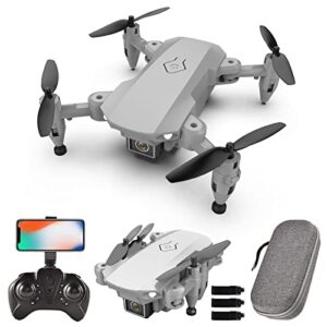 goolrc l23 mini drone with 4k hd camera for kids and adults, fpv live video foldable rc quadcopter with 3d flips, track flight, altitude hold, headless mode, storage bag and 3 batteries (grey)