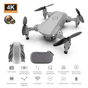 GoolRC L23 Mini Drone with 4K HD Camera for Kids and Adults, FPV Live Video Foldable RC Quadcopter with 3D Flips, Track Flight, Altitude Hold, Headless Mode, Storage Bag and 3 Batteries (Grey)