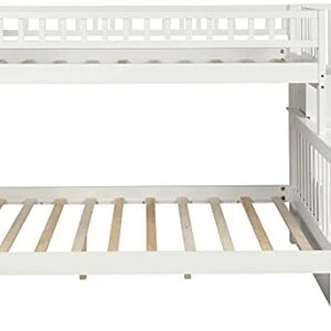 ATH-S Bunk Beds Twin Over Twin Wood Bunk Bed Frame for Boys Girls Teens, Can be Divided into 2 Beds, Gray (Color : White, Size : Twin Over Full)