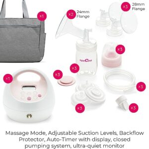 Spectra Baby S2 Plus Premier Electric Breast Pump with Grey Tote Premium Accessory Kit - 28 mm