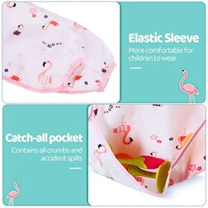 Tarpop 10 Pack Long Sleeve Bibs for Babies Waterproof Baby Bibs with Sleeves Long Sleeve Bibs Baby Shirt Bib Baby Eating Bib Smock with Pocket Soft Toddler Baby Bibs (6-24 Months)