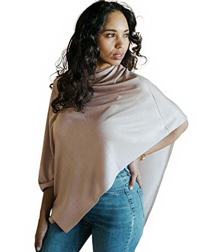 Multifunctional Nursing Cover | Car Seat Cover | Poncho | Scarf | Baby Blanket (Tan)