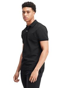 gap mens stretch pique polo shirt, true black v2, x-large us