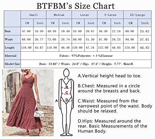 BTFBM Women Sleeveless V Neck Summer Maxi Dresses 2023 Print Backless Strap Tie Back Beach Party Pleated Long Boho Dress(Floral Wine Red, Large)