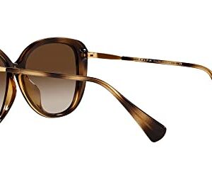 Ralph by Ralph Lauren Women's RA5288U Universal Fit Butterfly Sunglasses, Gradient Brown, 57 mm