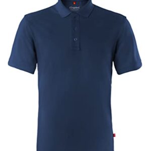 Kingsted Polo Shirts for Men - Royally Comfortable - Classic Pique Fabric - Soft Cotton Blend (Large, Navy Blue)