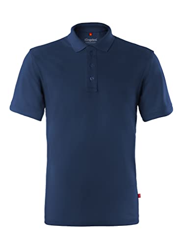 Kingsted Polo Shirts for Men - Royally Comfortable - Classic Pique Fabric - Soft Cotton Blend (Large, Navy Blue)