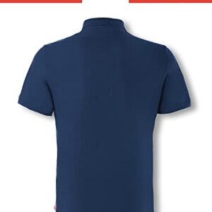 Kingsted Polo Shirts for Men - Royally Comfortable - Classic Pique Fabric - Soft Cotton Blend (Large, Navy Blue)