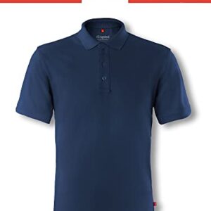 Kingsted Polo Shirts for Men - Royally Comfortable - Classic Pique Fabric - Soft Cotton Blend (Large, Navy Blue)