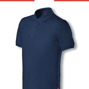 Kingsted Polo Shirts for Men - Royally Comfortable - Classic Pique Fabric - Soft Cotton Blend (Large, Navy Blue)